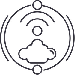 Cloud management system line icon outline symbol Vector Image