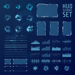 Hud futuristic user interface screen elements set Vector Image