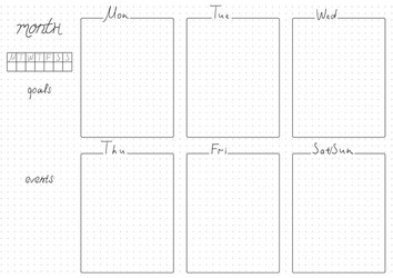 Printable a4 paper sheet bullet journal page Vector Image