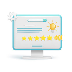 Realistic 3d glossy computer rating feedback with Vector Image