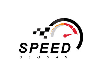 Speedometer logo fast speed concept fast icon Vector Image