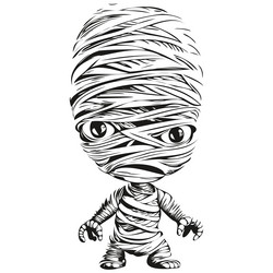 Detailed hand-drawn mummy curse for halloween Vector Image