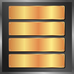 Gold and black metal plates collection Royalty Free Vector