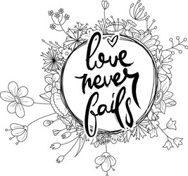 Hand lettering grunge card with flower background Vector Image