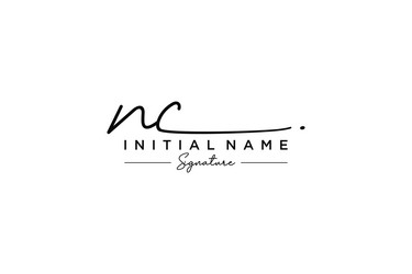 Initial nc signature logo template hand drawn Vector Image