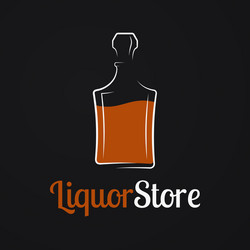 Liquor bottle glass logo on white background Vector Image