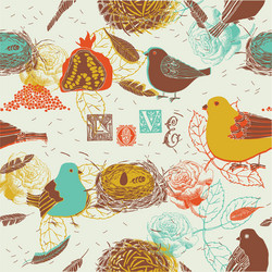 Love birds seamless pattern Royalty Free Vector Image