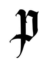 Letter P in Gothic Style Alphabet Vector Images (40)
