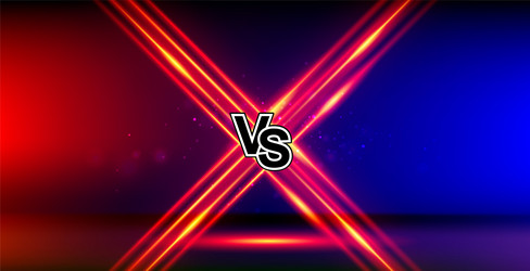 Fight night versus battle red and blue fast Vector Image