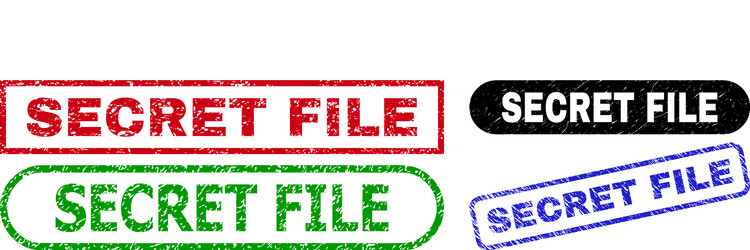 Scratched textured secret file seal stamps Vector Image