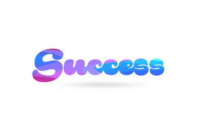 Success pink blue color word text logo icon Vector Image
