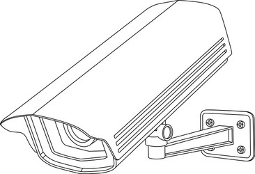 Cctv security camera outline drawing Royalty Free Vector