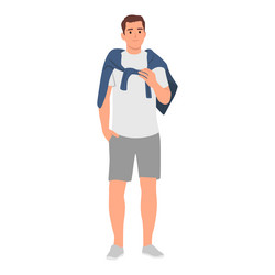 Handsome stylish young man pose for fashion model Vector Image