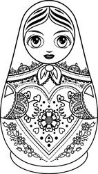 Russian matryoshka icon set outline style Vector Image