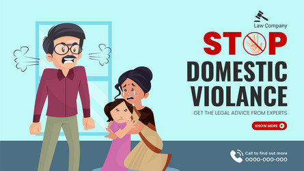 Stop domestic violance banner design Royalty Free Vector