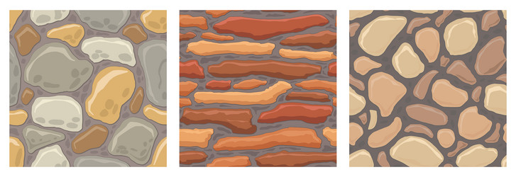 Cartoon game texture rocks dirt and ground Vector Image