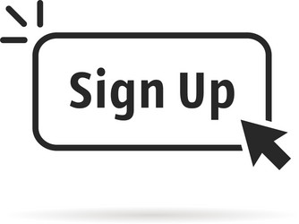 Red sign up button isolated on white Royalty Free Vector