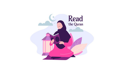 Muslim Girl Reading Vector Images (over 510)