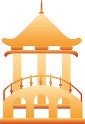 Chinese tower columns structure line style icon Vector Image