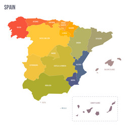 Spain political map of administrative divisions Vector Image
