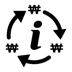Won money change icon trade cash information web Vector Image