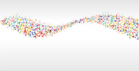Color music notes musical notation lines Vector Image