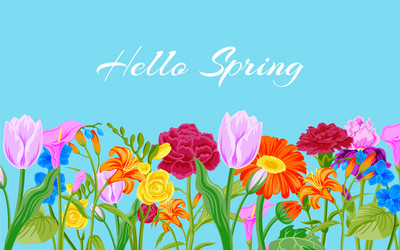 Floral circle with flowers frame roses Royalty Free Vector