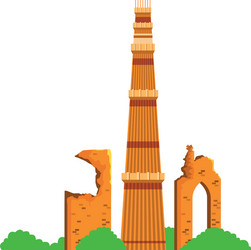 Indian building monuments icon cartoon Royalty Free Vector
