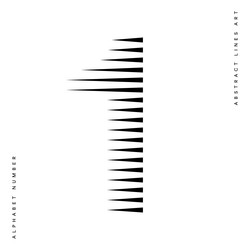 Number one 1 logo lines abstract modern art Vector Image