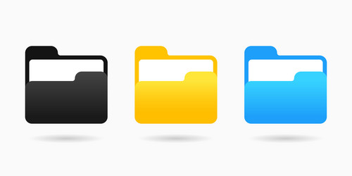 Modern folder icon set Royalty Free Vector Image