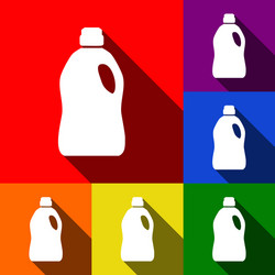 Plastic bottle for cleaning set of icons Vector Image