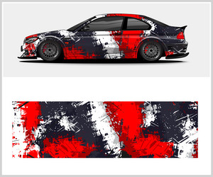 Car livery wrap design with cool Royalty Free Vector Image