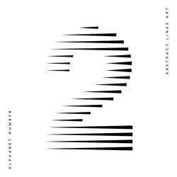 Number two 2 logo lines abstract modern art Vector Image
