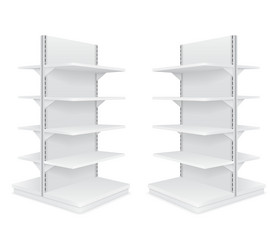 Shelving rack for store trading empty template Vector Image