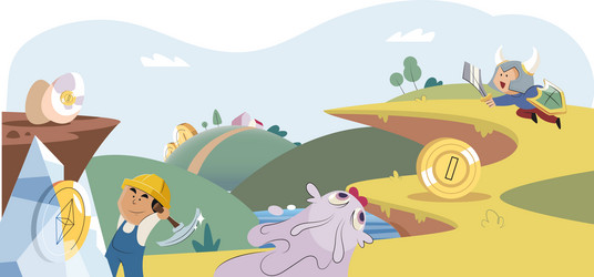 Computer game character passes tests in levels Vector Image