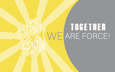Together we are force the hands of people Vector Image