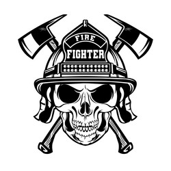 Skull head fire fighter Royalty Free Vector Image