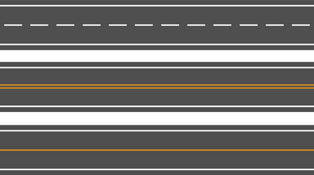 Template set of straight asphalt roads Royalty Free Vector