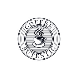 Hell coffee logo design template dark black Vector Image