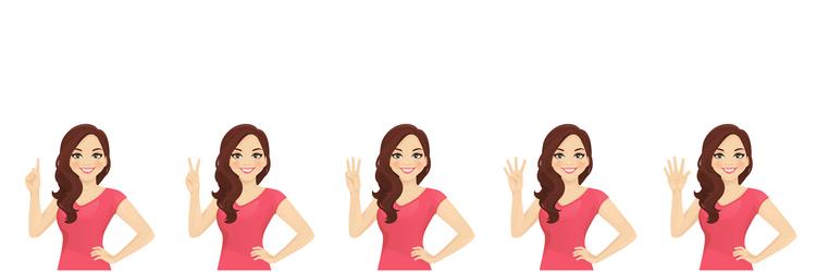 A set of emoticons shaped as one number Royalty Free Vector