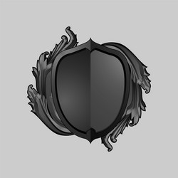 Black baroque shield elements Royalty Free Vector Image