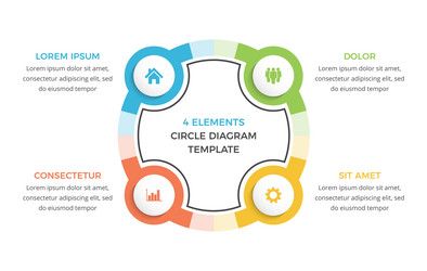 Three elements chart scheme diagram infographic Vector Image