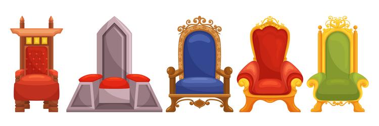 Set of royal thrones majestic and regal adorned Vector Image