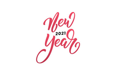 New year 2021 lettering calligraphy Royalty Free Vector
