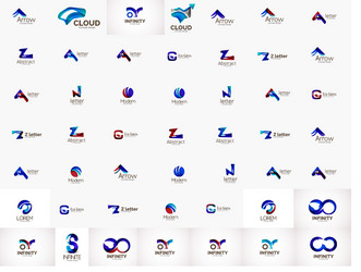 Universal mega set of company logos Royalty Free Vector