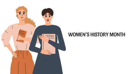 Banner for womens history month Royalty Free Vector Image