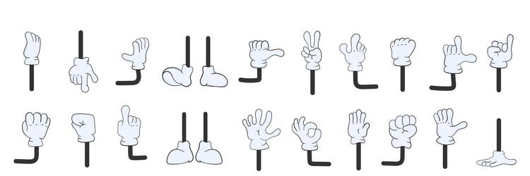 Cartoon arms gestures in hand drawn doodle style Vector Image