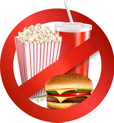 Fast food harmful effects junk food danger Vector Image
