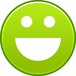 Green smiling face cheerful smiley happy emoticon Vector Image