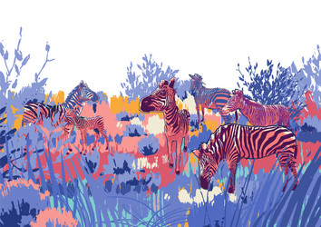 Zebra African Herd Vector Images (88)